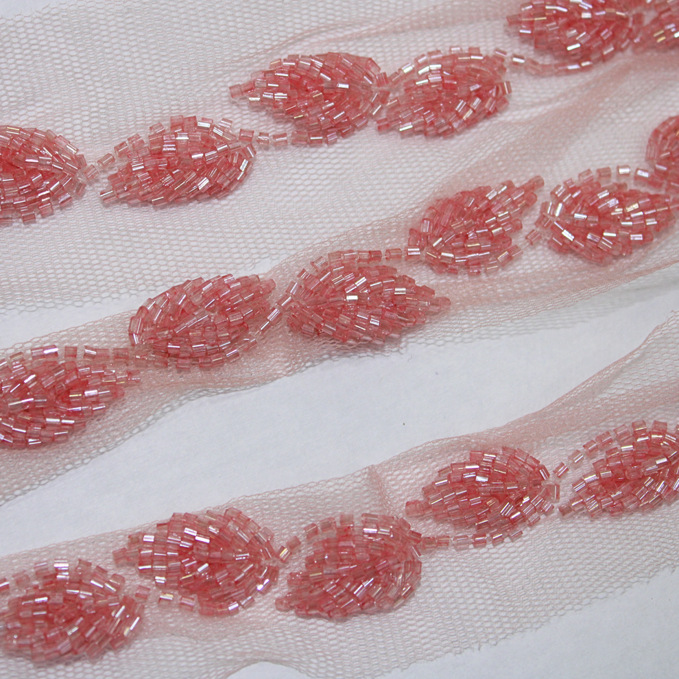 Leaf Elegance: Handcrafted Cutdana Lace