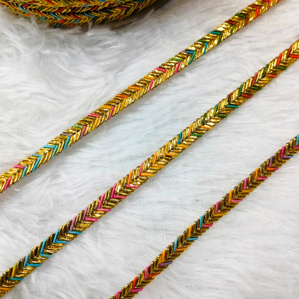 Multicolor Braided Lace with Metallic Detailing – Our Knots