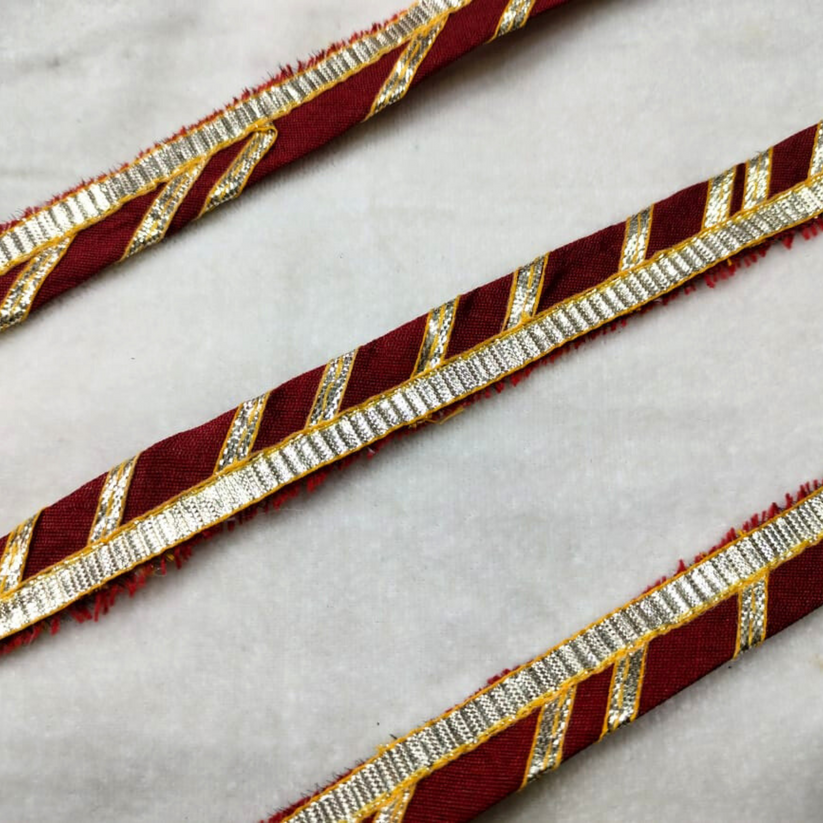 Maroon Gota Embellished Trim