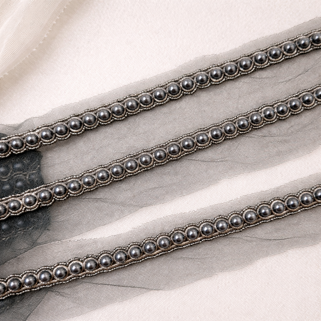 Grey Embellished Border – Our Knots